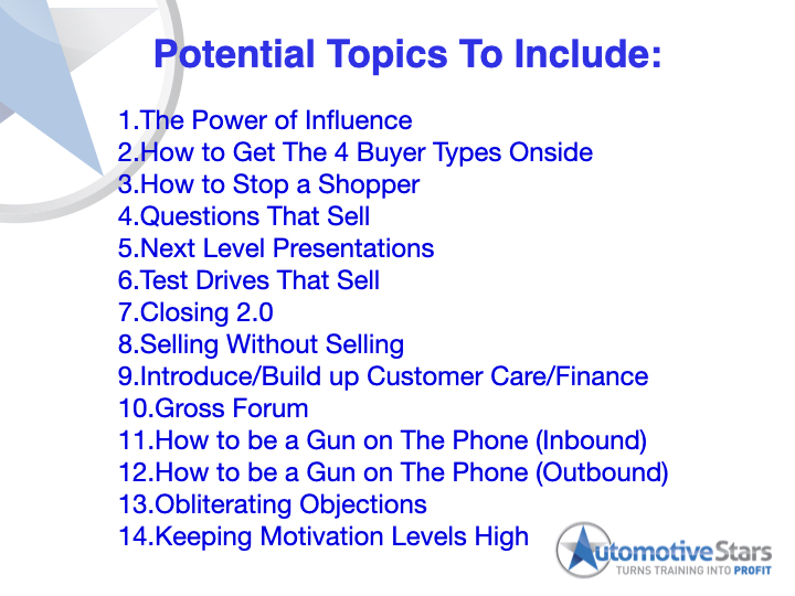 Solutions - Car Sales Training - Automotive Sales Techniques | The ...